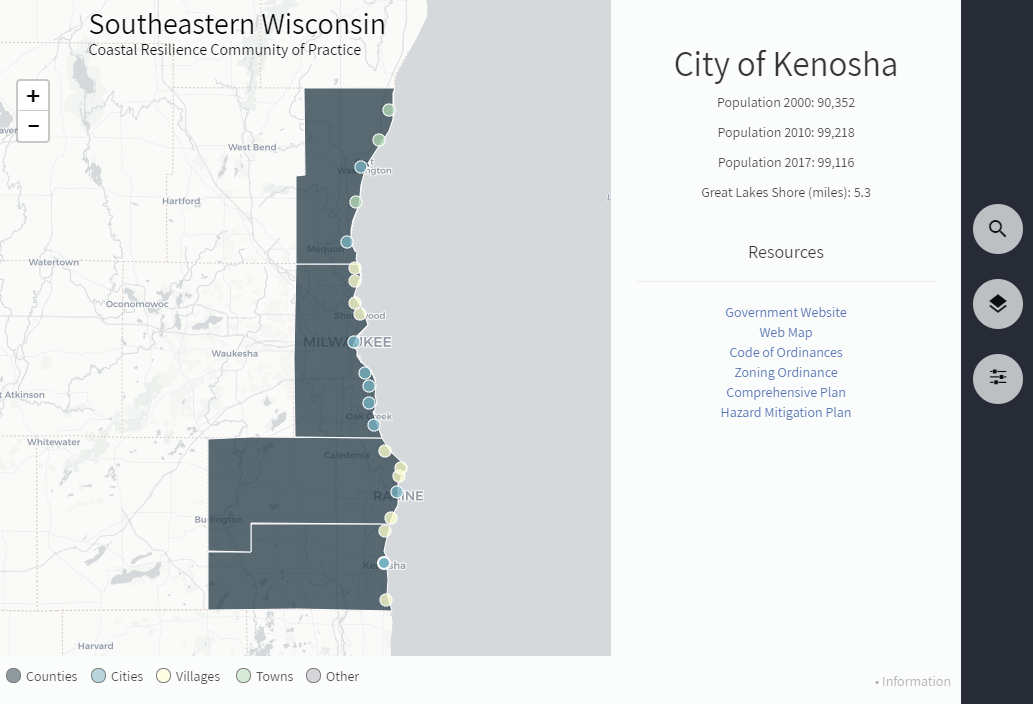 Southeastern Wisconsin Coastal Community Overview Map – Wisconsin ...